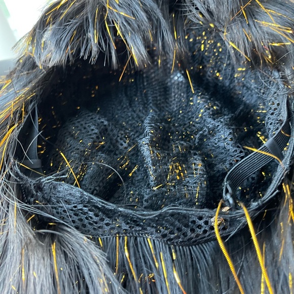 Dolls Kill | Accessories | Gold Black Tinsel Metallic Hair Wig ...